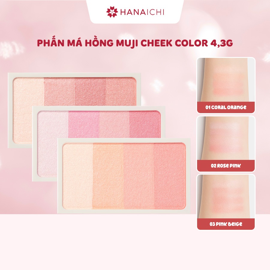 Phấn má hồng Muji Cheek Color 4,3g Nhật Bản Tone tự nhiên dưỡng ẩm dịu ...