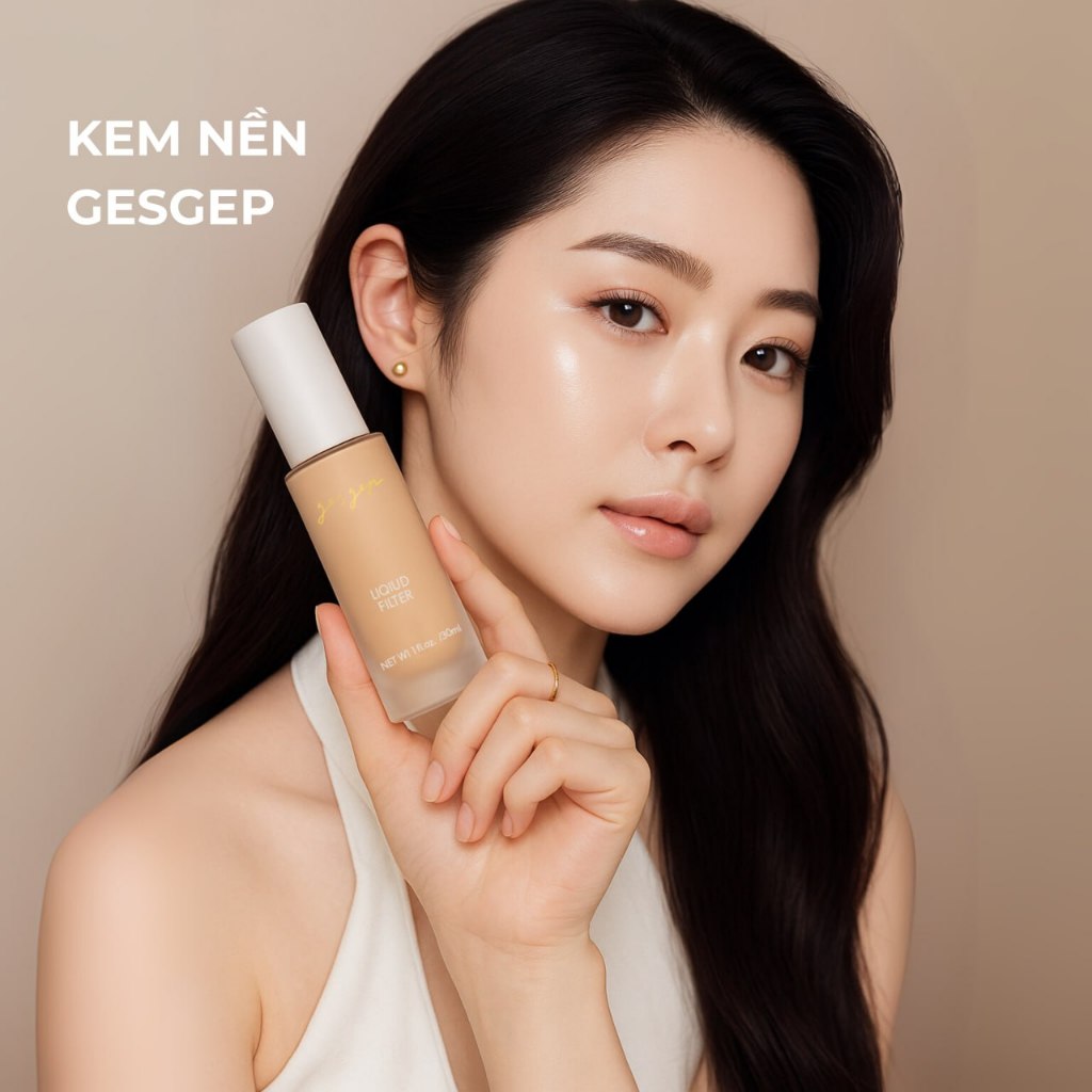Kem nền Gesgep Liquid Filter 30ml kiềm dầu, chống nắng, lớp nền mỏng ...