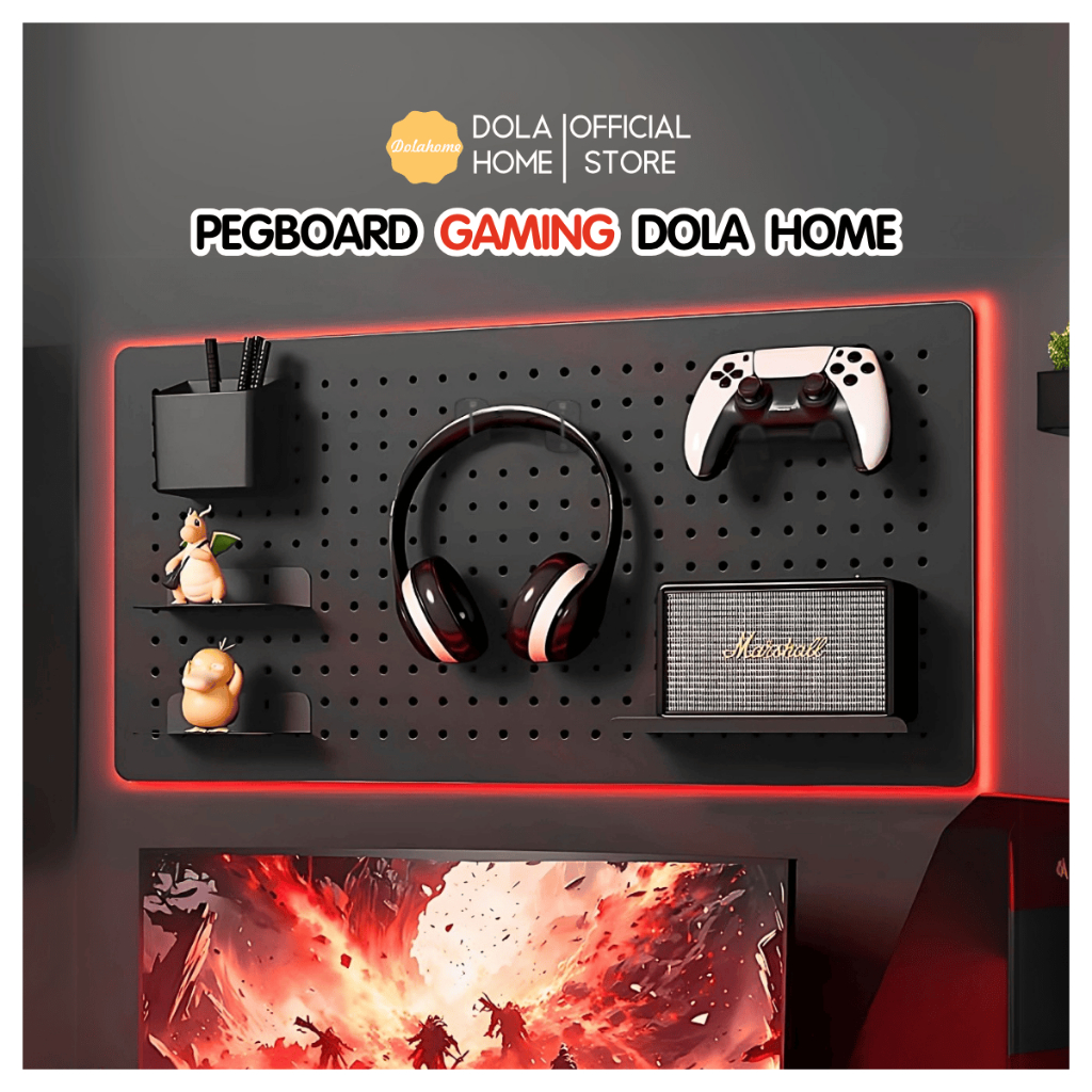 Pegboard decor gaming Dola Home để bàn phím, tay cầm chơi game, mô hình ...