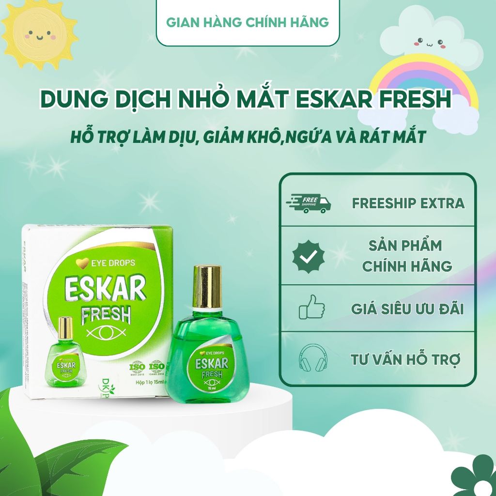 Dung Dịch Nhỏ Mắt Eskar Fresh Hỗ Trợ Làm Dịu Mắt,Giảm khô,Ngứa Và Rát ...