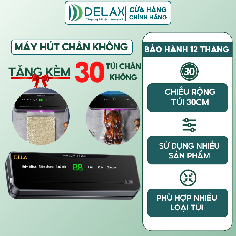 [TẶNG 30 TÚI] Máy Hút Chân Không DELAX Tự Động Có Hàn Miệng Túi, Máy ...