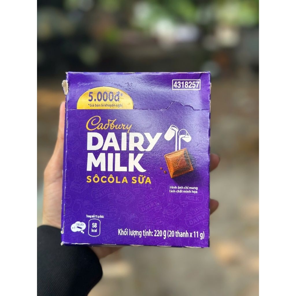 ⚡Top⚡Socola Cadbury Dairy Milk Hộp 20 thanh 11gr - Vị Sữa Nhập Khẩu ...