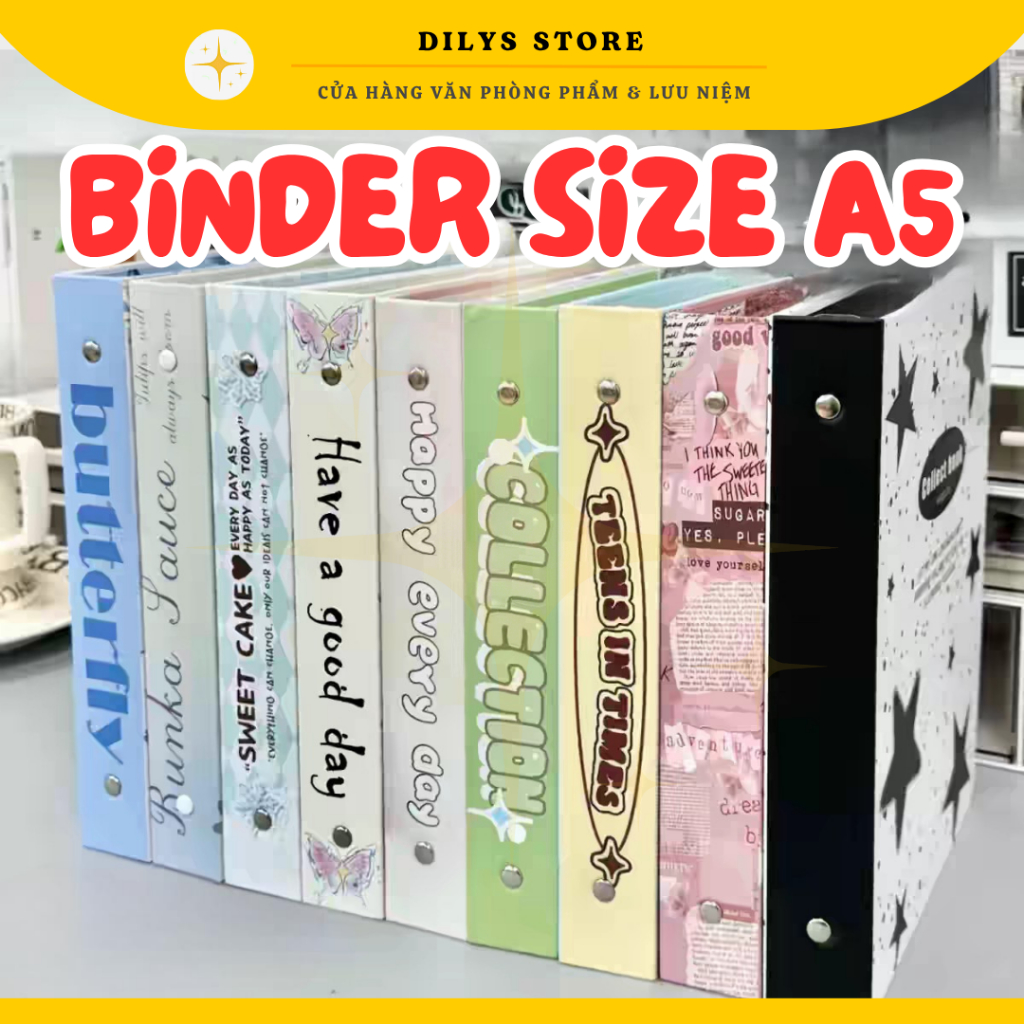 Binder A5, Album binder thần tượng Kpop, sổ đựng card bo góc 6 còng ...