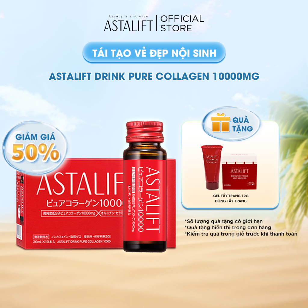 [Date T09.2025] Nước Uống Collagen ASTALIFT Drink Pure 10.000MG Hỗ Trợ ...