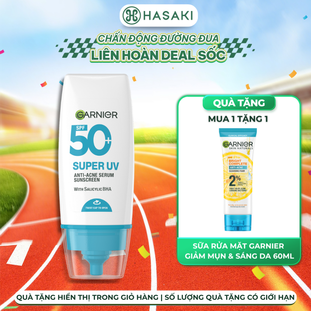 [DAILY] Serum Chống Nắng Garnier 12H Kiềm Dầu & Hỗ Trợ Giảm Mụn 30ml Serum Sunscreen SPF50+ PA ...