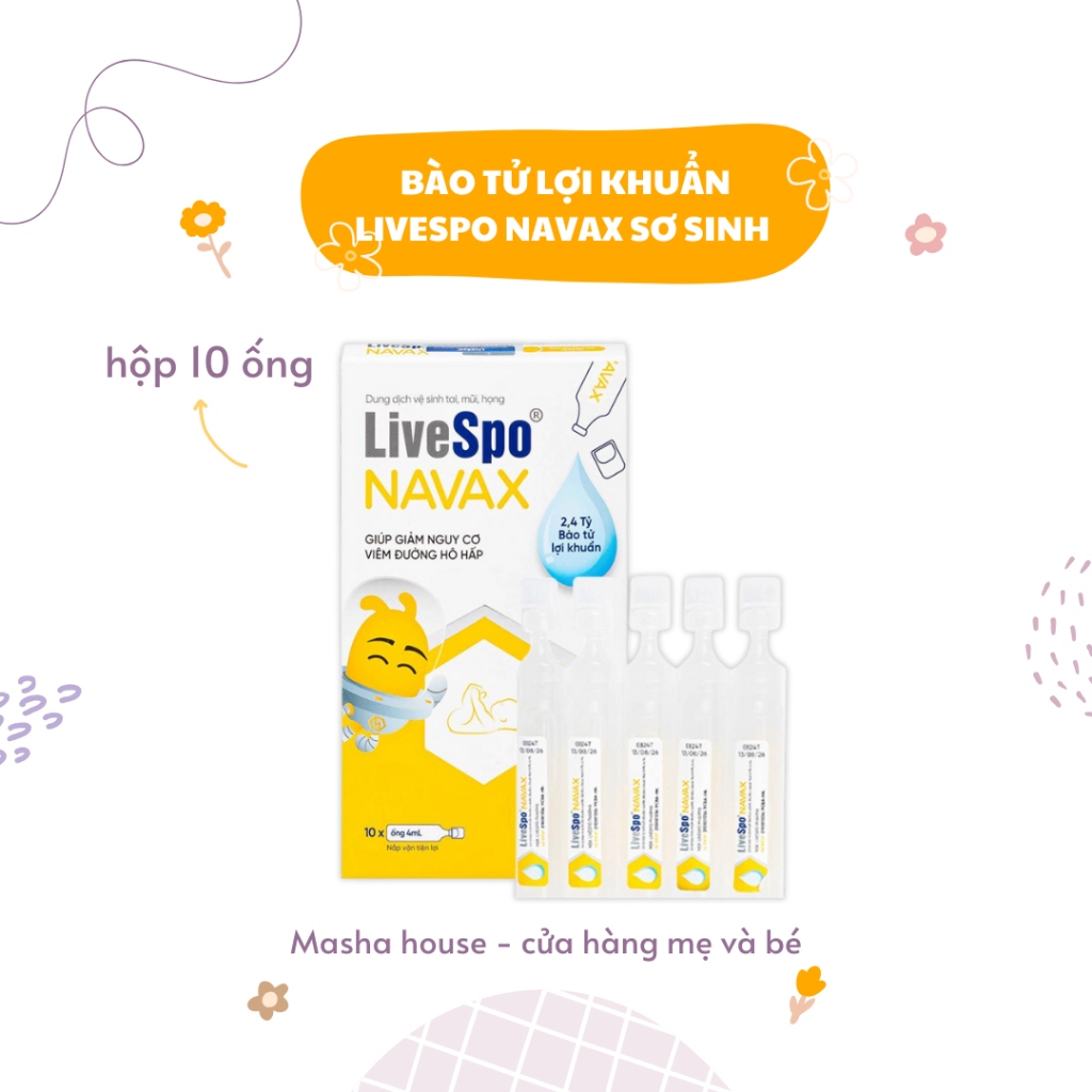 Dung dịch vệ sinh tai mũi họng Livespo Navax sơ sinh hộp 10 ống ...