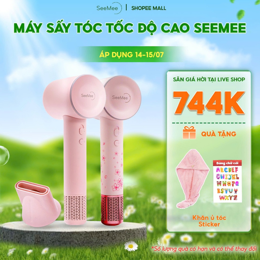 [SĂN 799K TẠI LIVE SHOP] Máy sấy tóc 2 chiều Seemee tốc độ cao giúp tóc nhanh khô, bóng mượt tức ...
