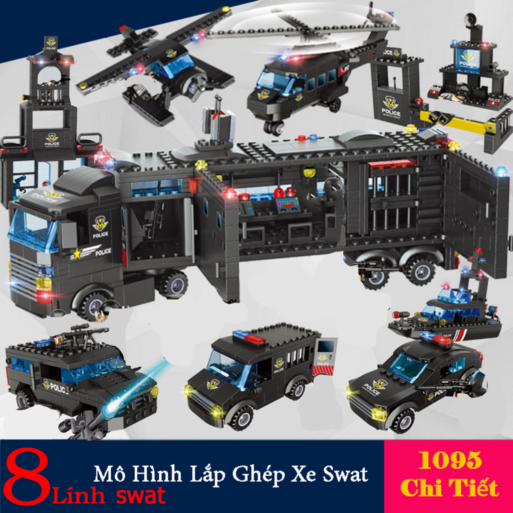 [1095 Chi Tiết - 25 Tạo Hình] Bộ Đồ Chơi Xếp Hình Xe Oto Cảnh Sát Swat ...