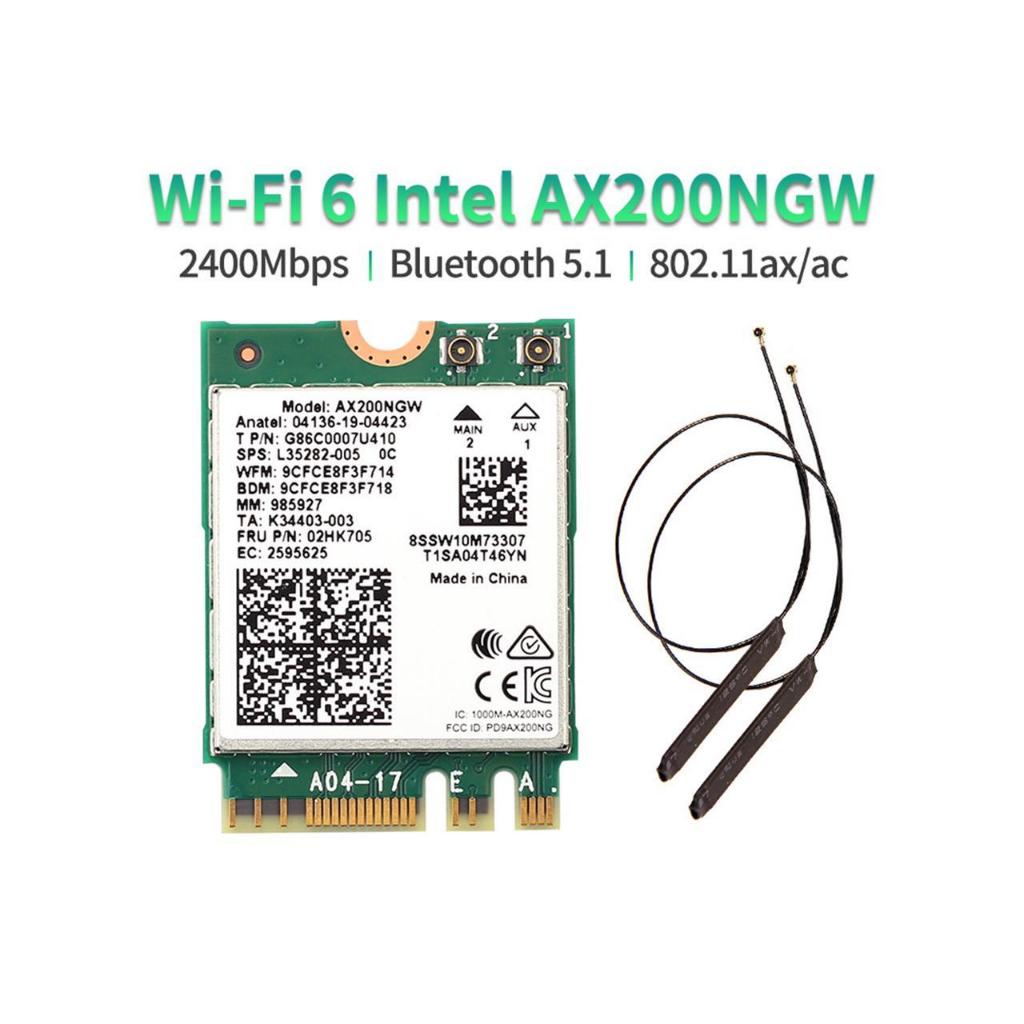 Card Wifi 6 Intel AX200 Chính Hãng băng tần 2.4 + 5 GHz Bluetooh 5.2 ...