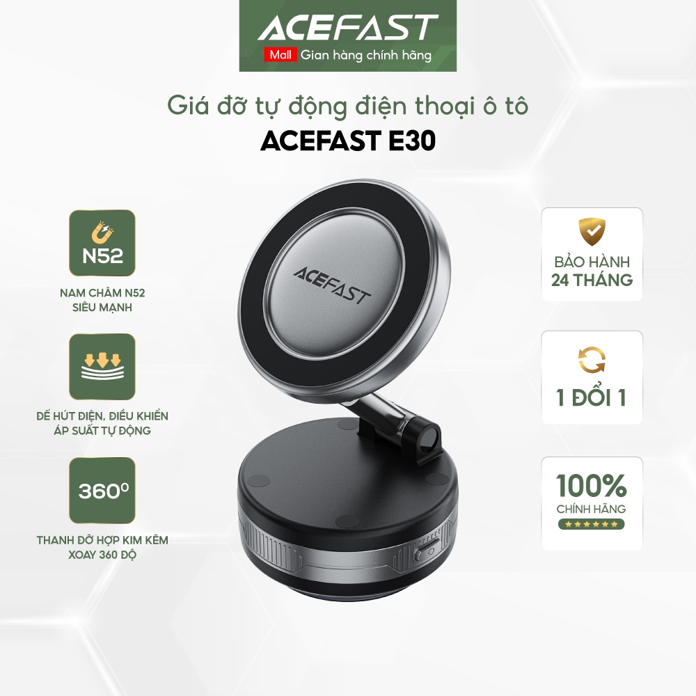 Giá Đỡ Điện Thoại Ô Tô Từ Tính ACEFAST E30 – Chân Đế Hút Điện, Nam Châm Giữ Máy, Xoay 360 ...