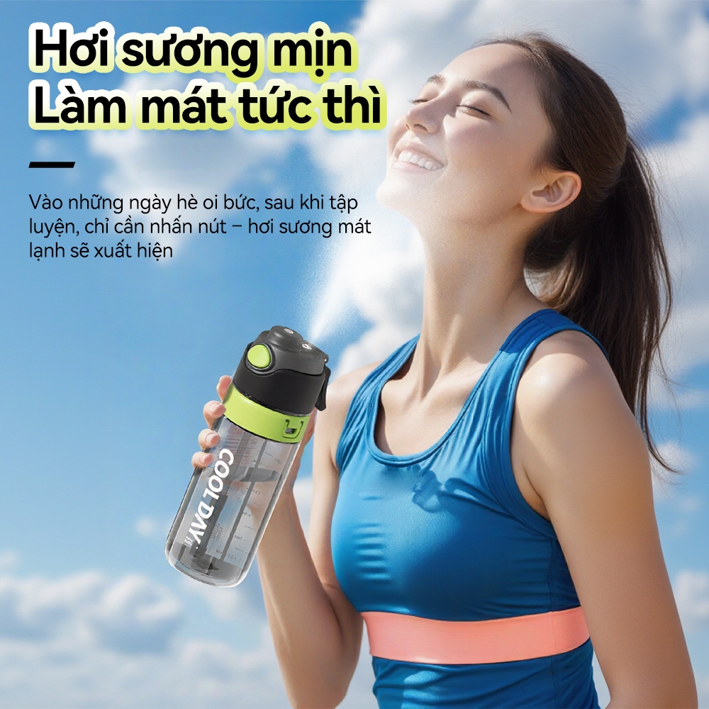 [ƯU ĐÃI SẢN PHẨM MỚI] Bình Nước Thể Thao Phun Sương 780ml Nhựa Tritan Cao Cấp, An Toàn Không BPA ...