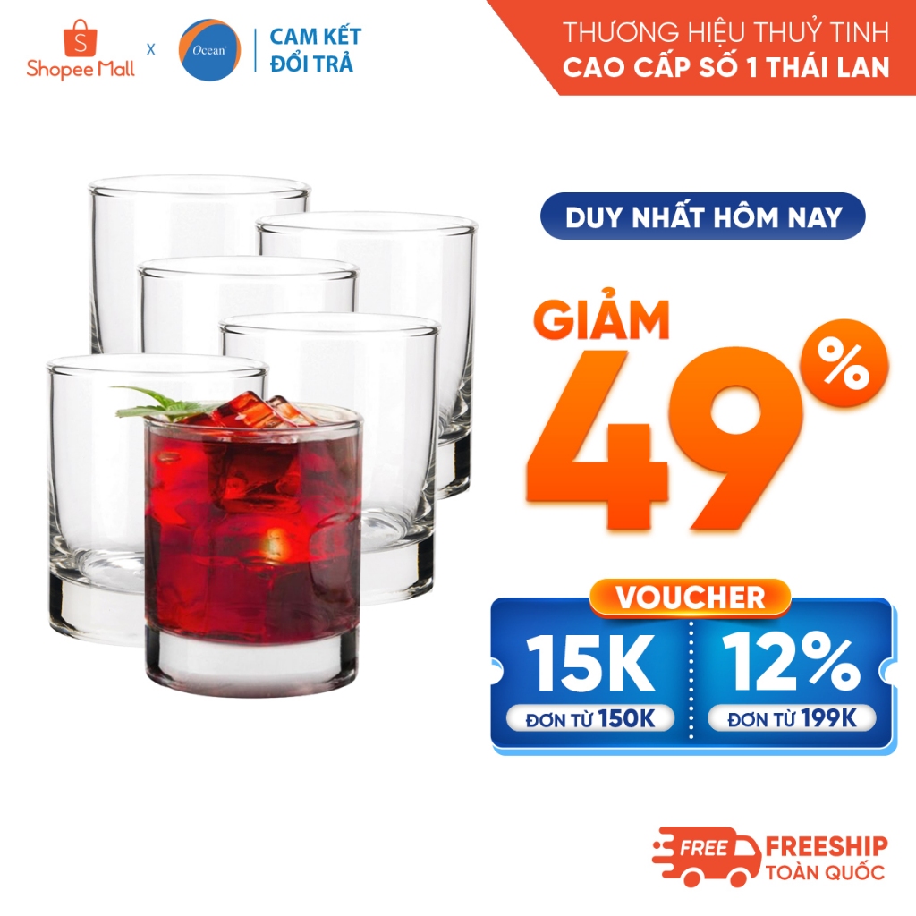 [Cam Kết Đổi Trả Nếu Vỡ] Bộ 6 Ly thủy tinh New York Rock 205ml - Chính hãng | Shopee Việt Nam