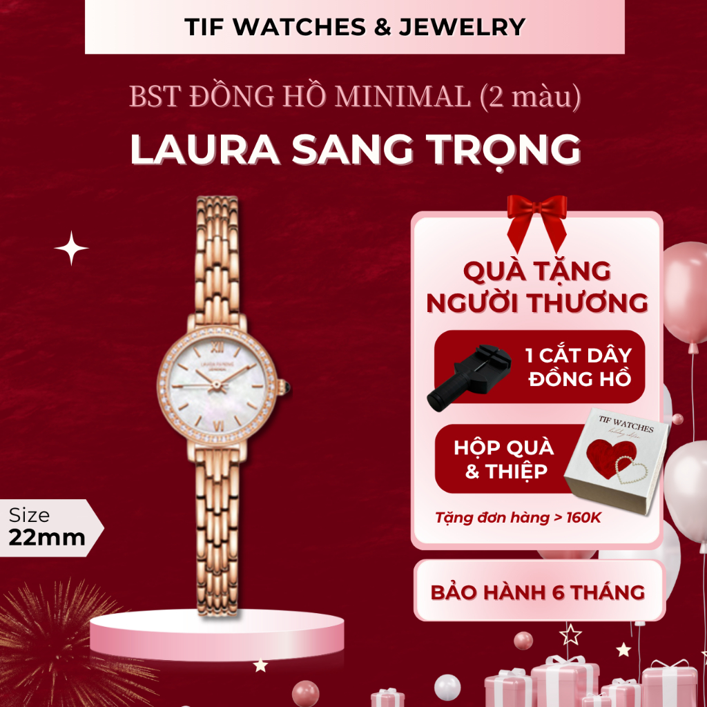 Đồng hồ đeo tay LAURA Rose Tif Watches Thời Trang Sang Trọng Chống Nước ...