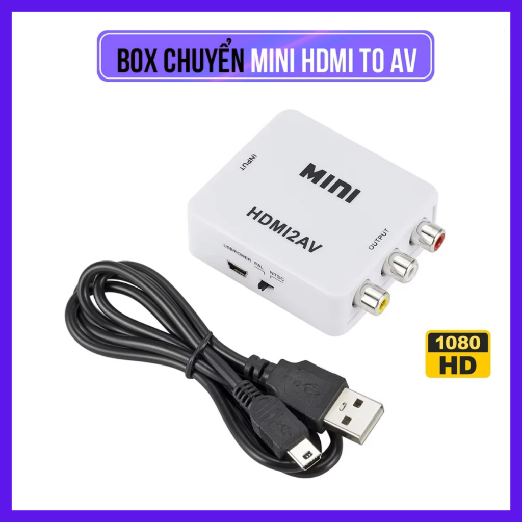 Bộ Chuyển Đổi HDMI Sang AV Mini Full HD – Hỗ Trợ Tín Hiệu HDMI To AV ...