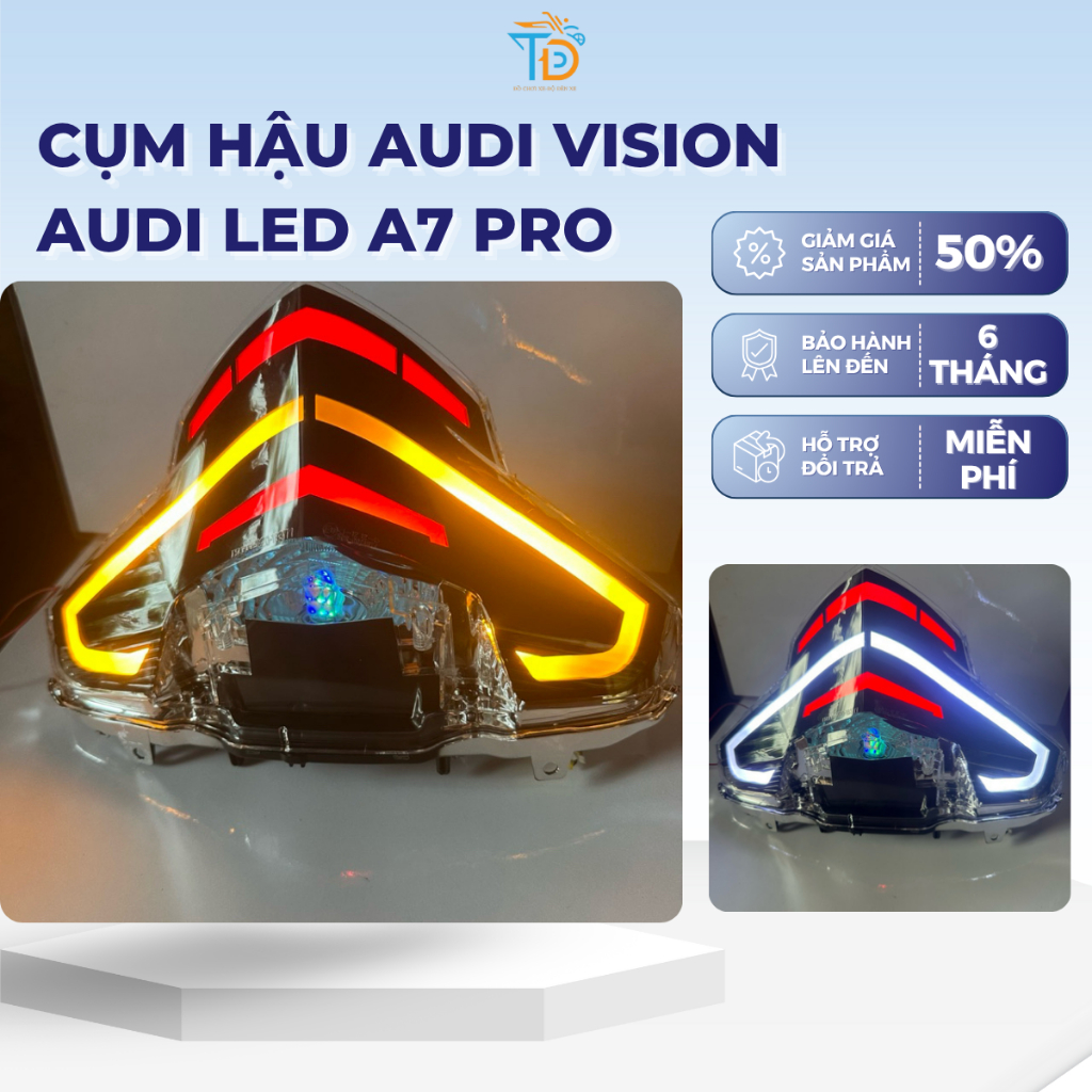 Cụm hậu Audi vision Audi led A7 pro lắp cho vision từ 2014-2020 lắp đặt ...