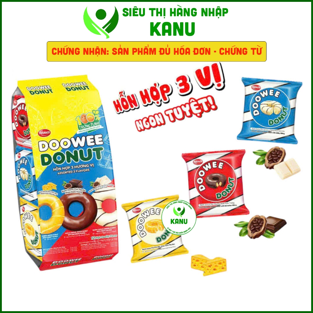Bánh donut vị socola & phô mai Doowee 348g | Shopee Việt Nam