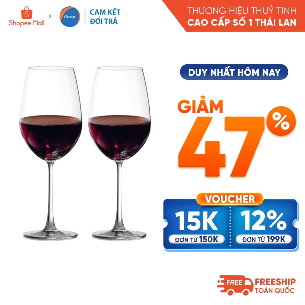 [Cam Kết Đổi Trả Nếu Vỡ] Bộ 2 Ly Thuỷ Tinh Vang Đỏ - Ocean Madison Red ...