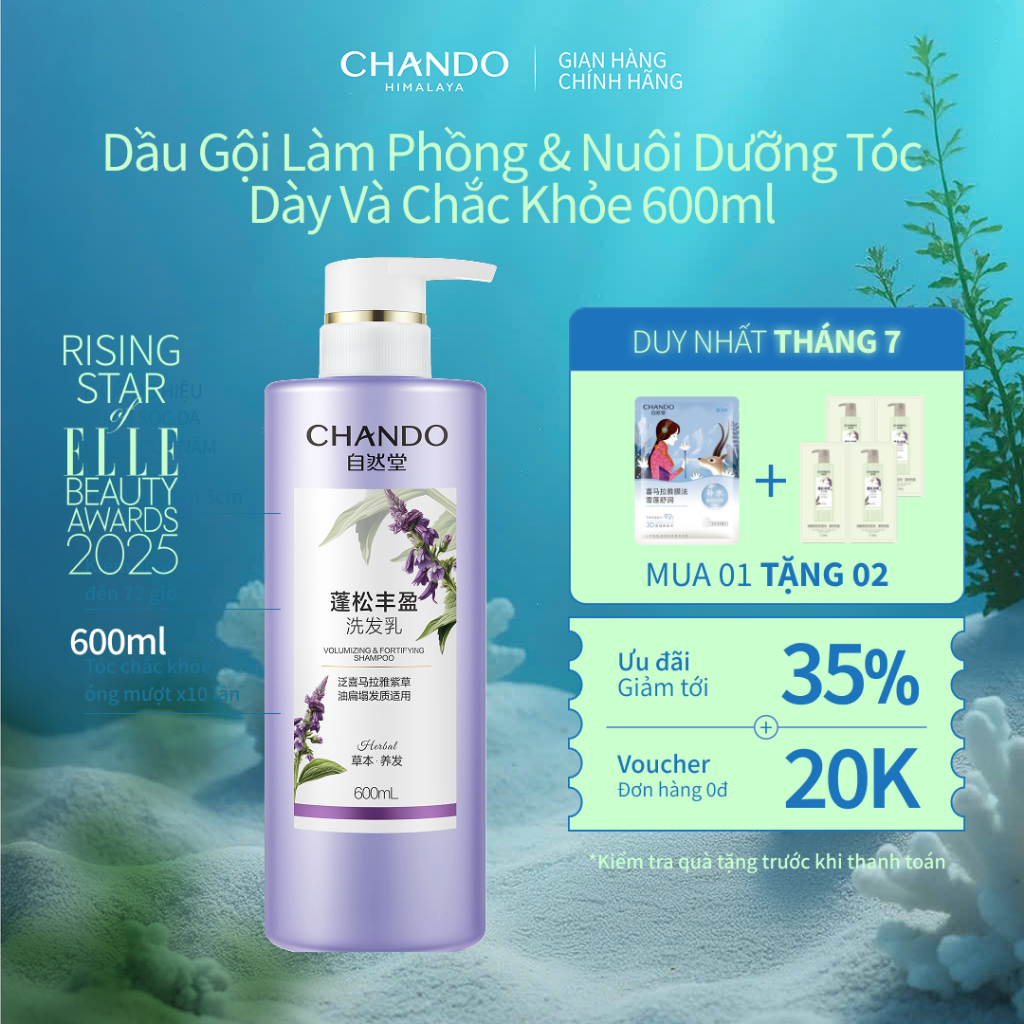 Dầu Gội Làm Phồng Nuôi Dưỡng Tóc Dày Và Chắc Khoẻ CHANDO Himalaya 600ml ...