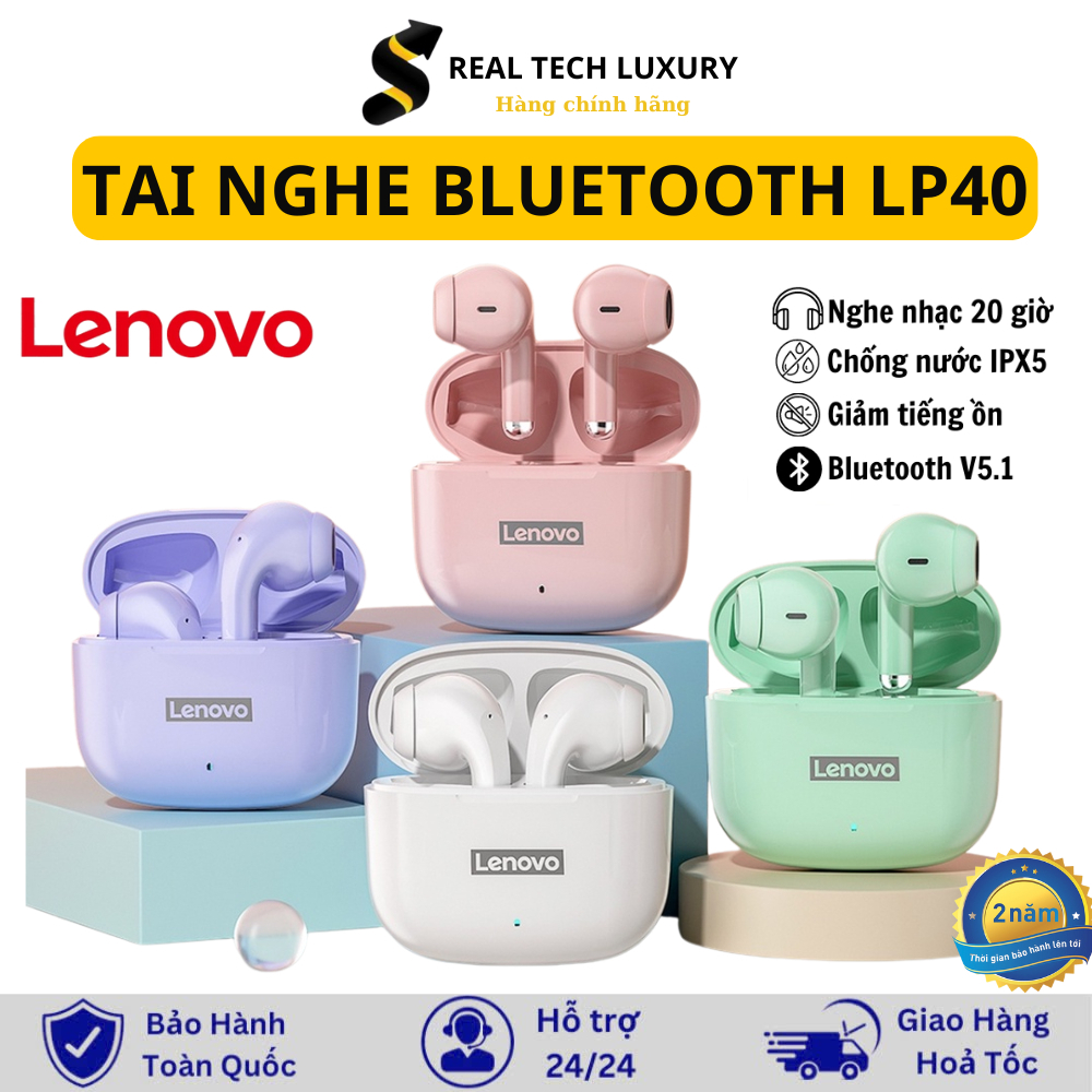 Tai Nghe Bluetooth Lenovo LP40 Pro think plus Nhét tai không dây chống ồn Tws 5.1 Lp40Pro bass ...