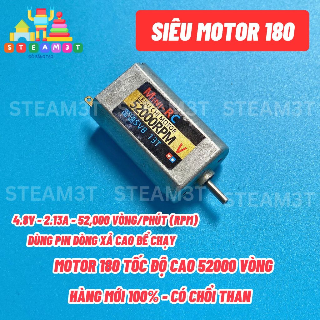 Siêu motor 180 tốc độ cao 3.7V - 4.8V 52000 vòng cho xe điều khiển từ ...