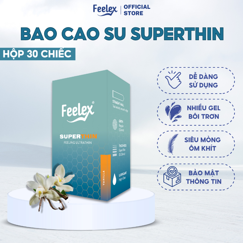 Bao cao su Feelex superthin siêu mỏng, nhiều gel bôi trơn, nhiều mùi ...