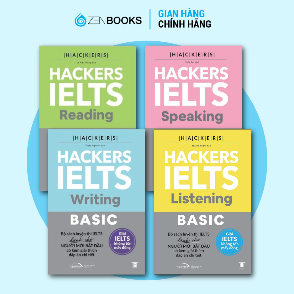 Bộ Sách Hackers Ielts Basic (Reading,Writing,Listening,Speaking) | Shopee Việt Nam