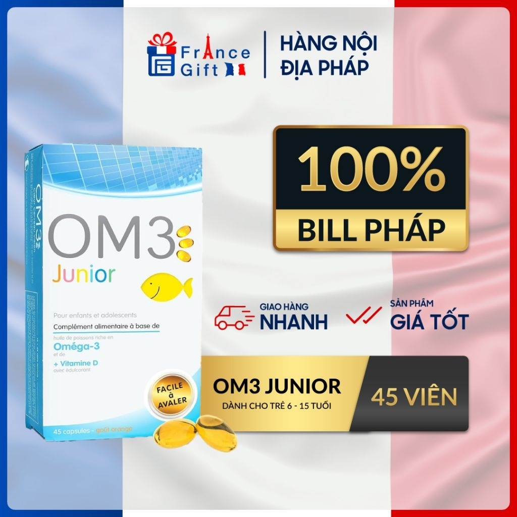 OM3 Junior - Viên dầu cá Omega-3 & Vitamin D cho trẻ 6 -15 tuổi ...