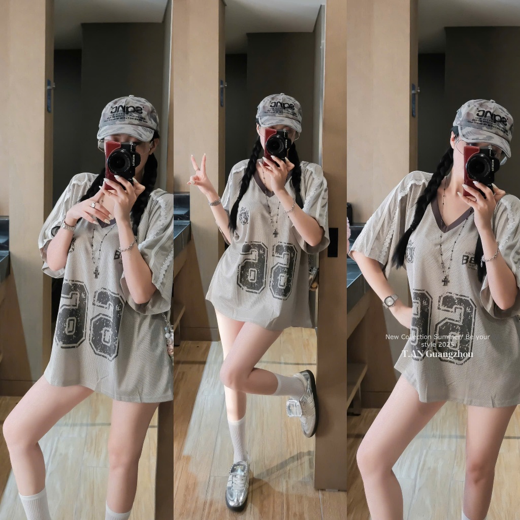 Áo Phông Lưới Cổ Tim QC #1372 | Shopee Việt Nam