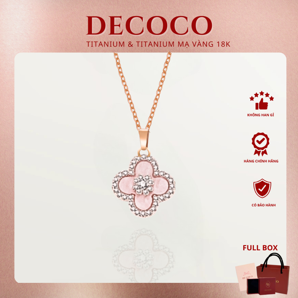 [DEAL 99K] Vòng cổ charm hoa đá xà cừ cỏ 4 lá SAKURA DECOCO ACC ( kèm ...