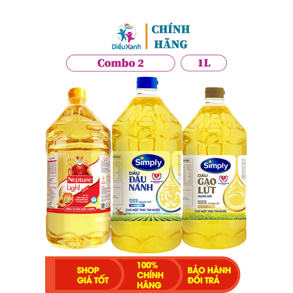 [ Chai 2L ] Dầu Ăn Simply Đậu Nành, Neptune Light, Simply Gạo Lứt | Shopee Việt Nam