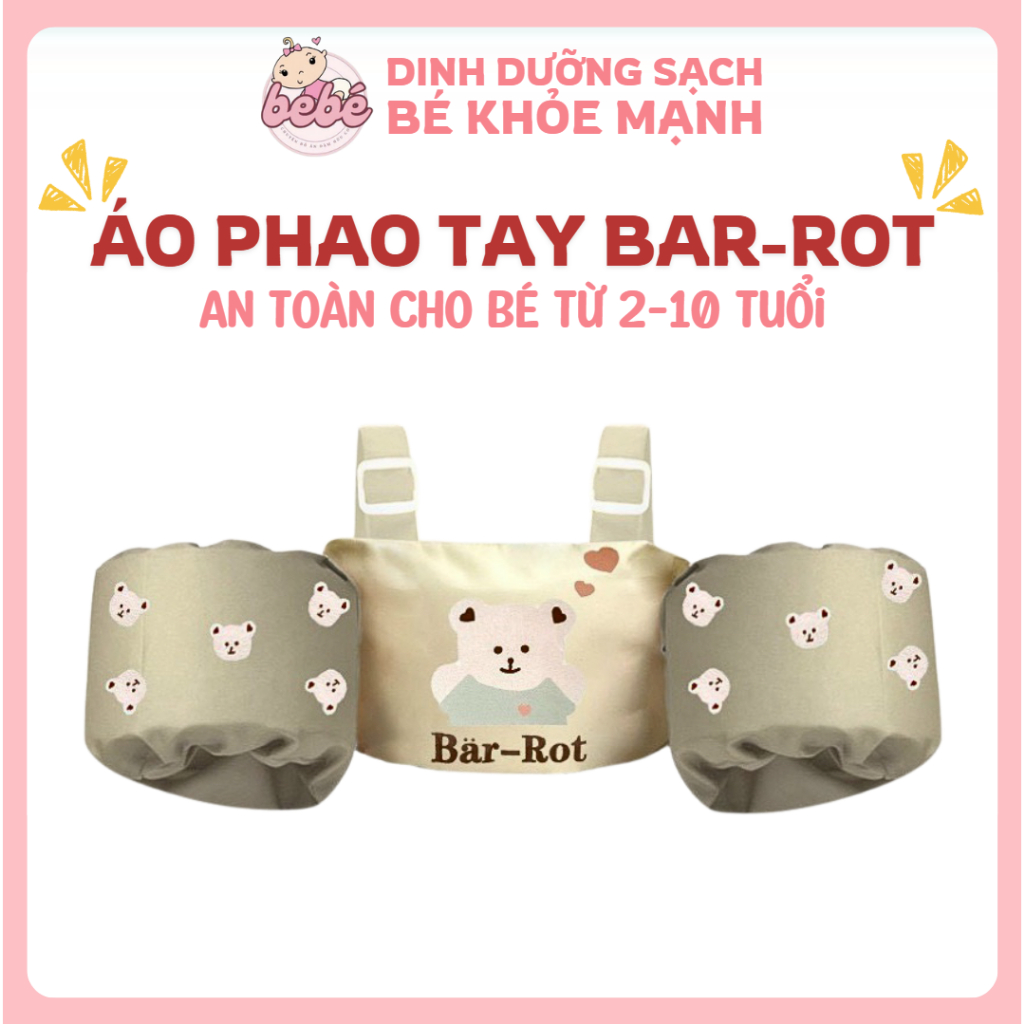 Áo phao tay Bar rot an toàn cho bé tập bơi từ 2-10 tuổi | Shopee Việt Nam