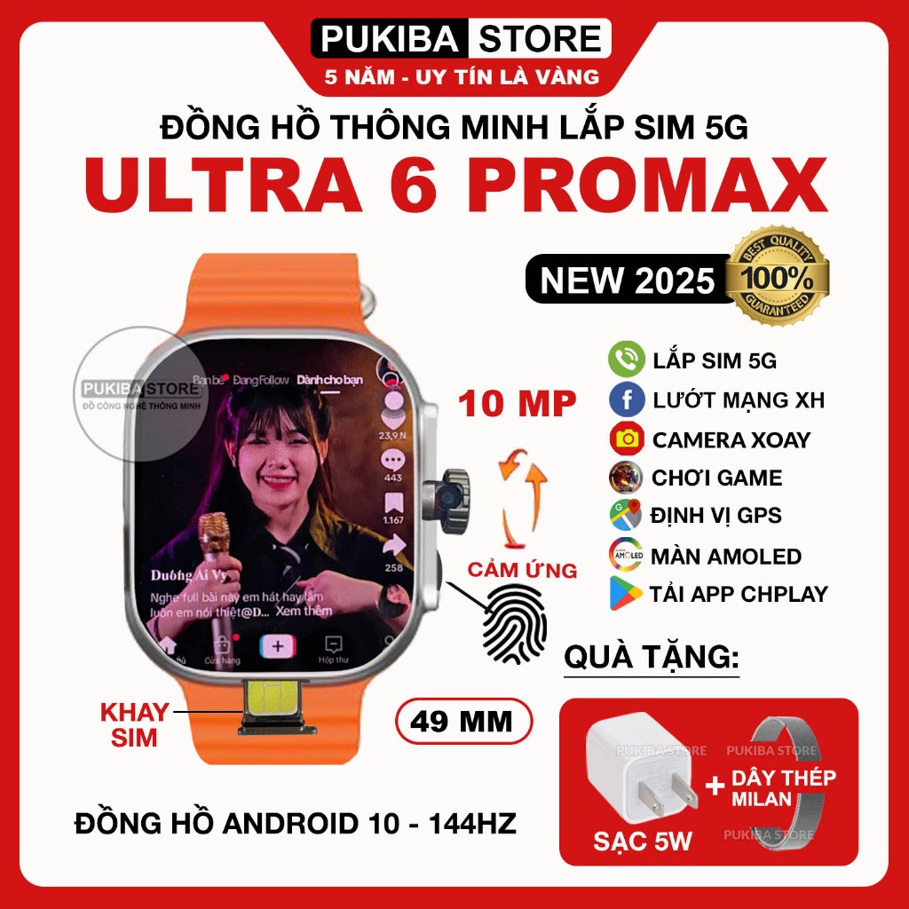 Đồng Hồ Ultra 6 Promax - Nâng Cấp X10/X21 Ultra/ Ultra 5 Promax Lắp Sim ...