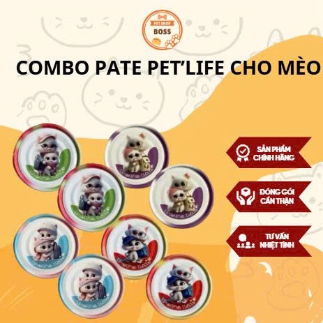 COMBO 20 LON Pate pet'life Dinh Dưỡng BOSS PET SHOP Cao Thơm Ngon Hấp ...