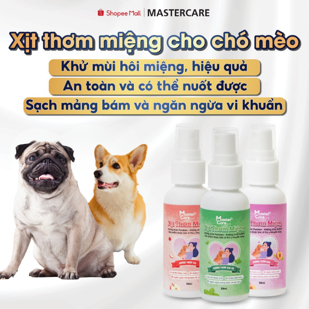 Xịt Thơm Miệng Khử Mùi Hôi Giúp Răng Miệng Chó Mèo Luôn Thơm Mát Thoải Mái MASTERCARE For Pet 50 ...