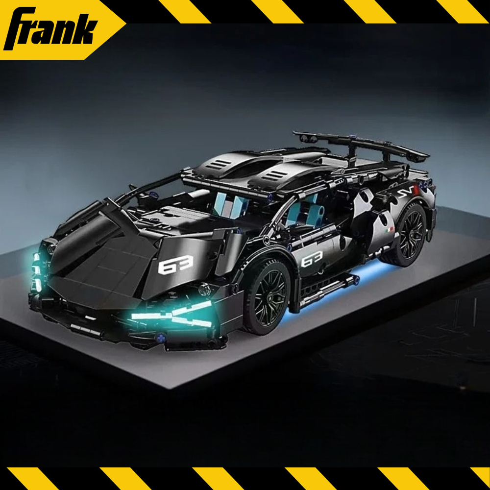Size 36cm Mô hình lắp ráp siêu xe oto Lambo Black Bóng Đêm Tỉ Lệ 1:14 ...