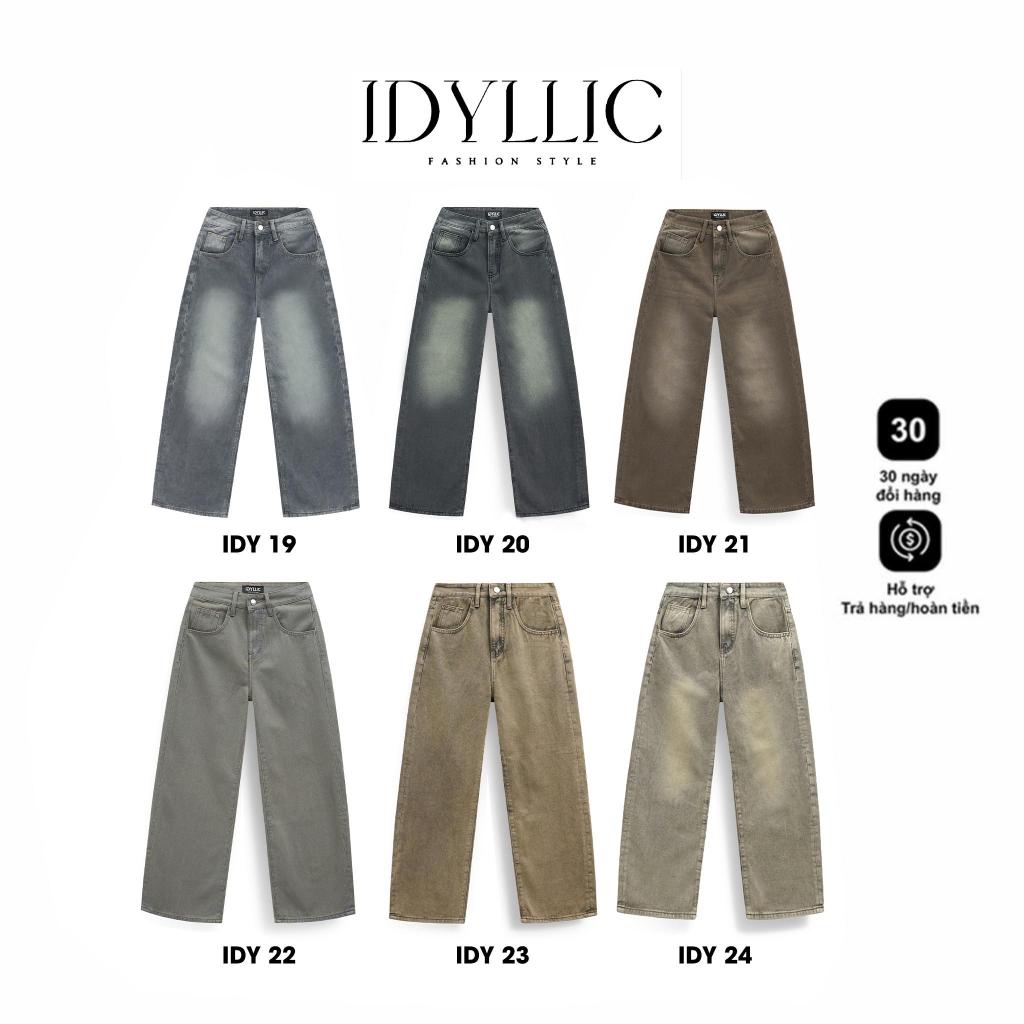 Quần Jean Ống Suông Rộng IDYLLIC Unisex Nam Nữ che khuyết điểm, tôn ...