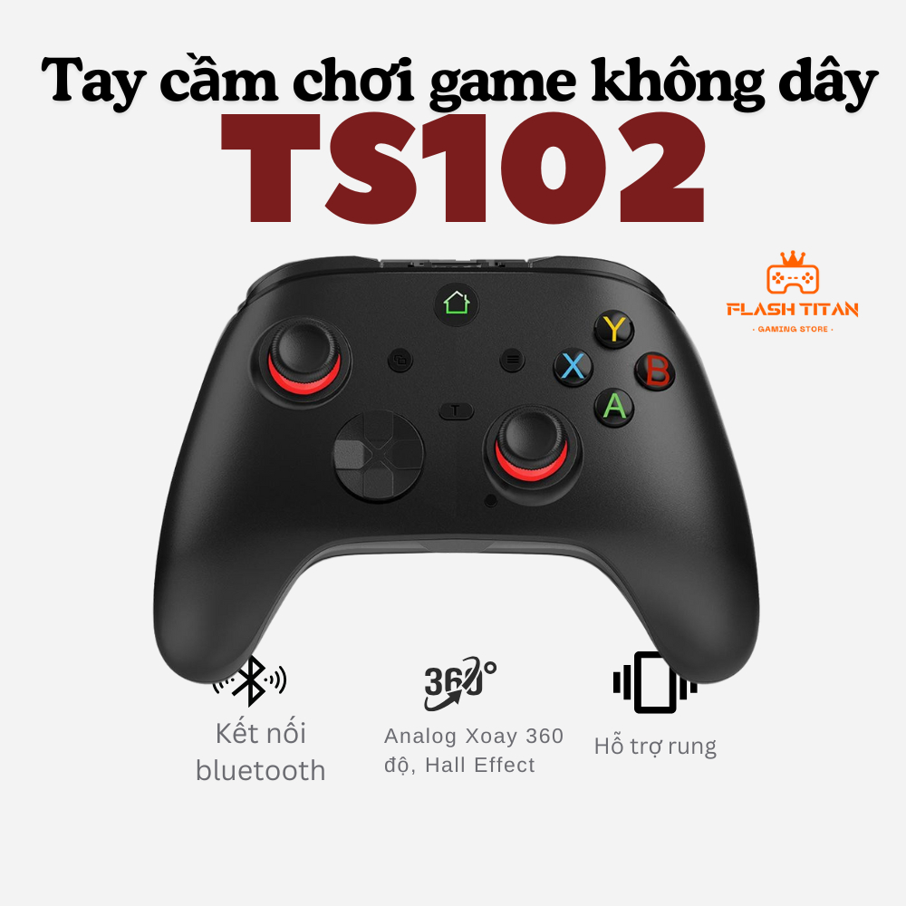 Tay cầm chơi game không dây TS102 - Hỗ trợ rung - Hall Effect - Có macro, analog 360 độ | Shopee ...