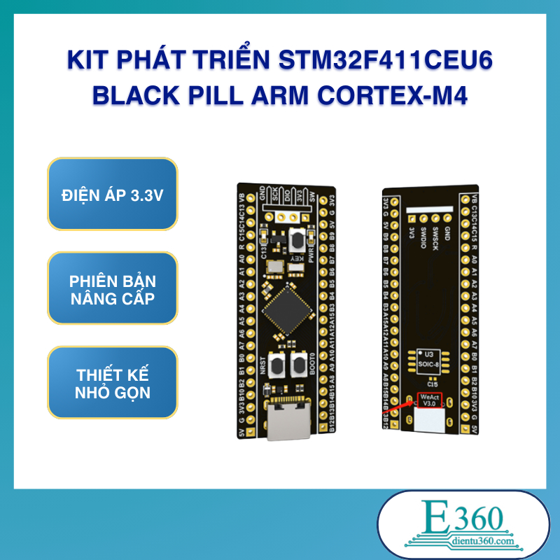 Kit Phát Triển STM32F411CEU6 BLACK PILL ARM CORTEX-M4 | Shopee Việt Nam
