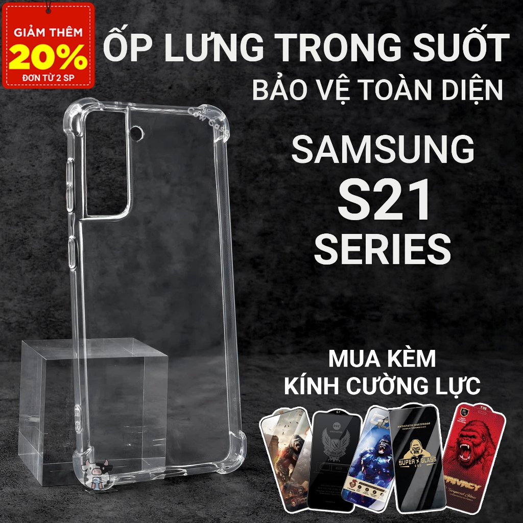 Ốp lưng Samsung S21 Fe/Ultra/Plus 5G Cowcase trơn trong suốt | Ốp điện ...