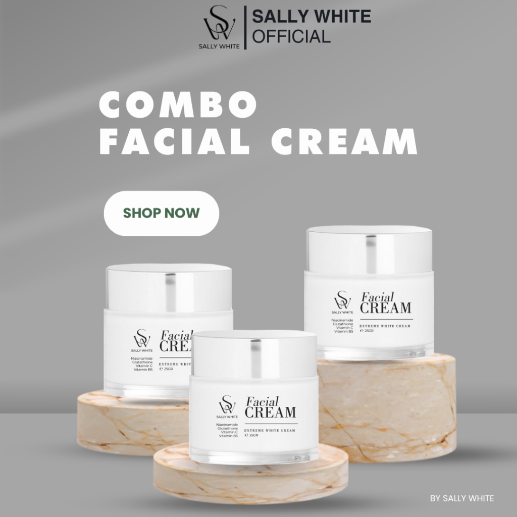 Combo 3 Kem dưỡng da SALLY WHITE-FACIAL CREAM 25gr - dưỡng trắng, ngừa ...
