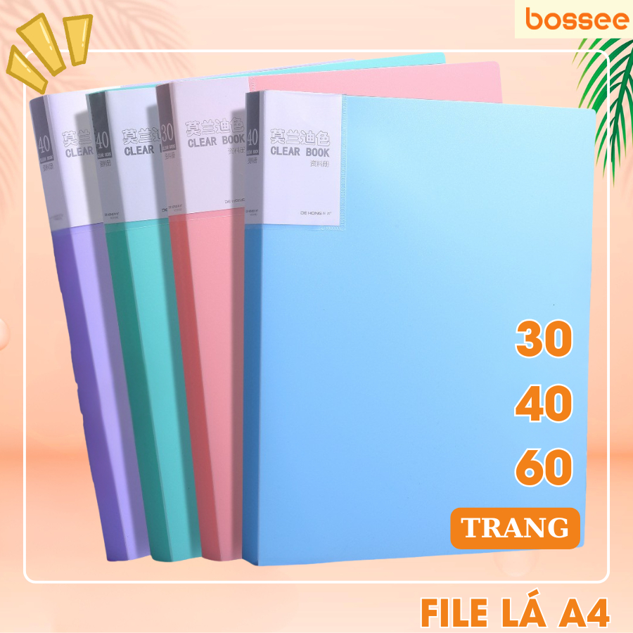 File Lá A4 30/40/60 Trang Đựng Tài Liệu, Bìa PVC Chống Nước Chống Bụi ...