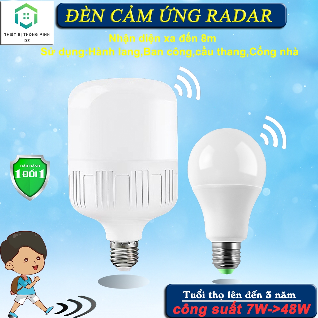 Bóng Đèn cảm biến chuyển động radar E27 Siêu nhạy Lắp dễ Giá rẻ Nhận ...