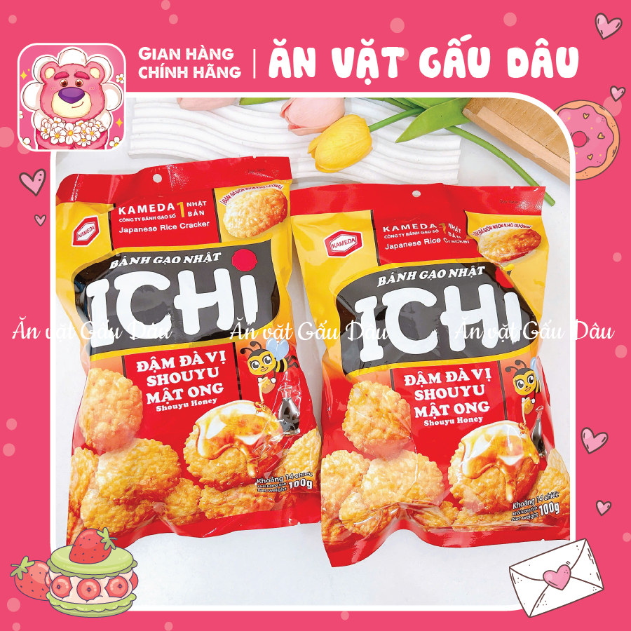 Bánh gạo Nhật Ichi vị mật ong Kameda (Gói 100g), Bánh Gạo Nhật Ăn Vặt, Đồ Ăn Vặt | Shopee Việt Nam