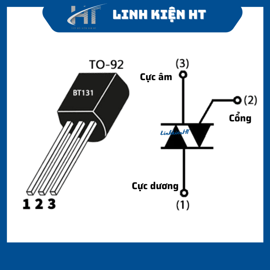 BT131 BT131-600 Triac 1A 600V TO-92 chân đồng chất lượng cao (túi 10 ...