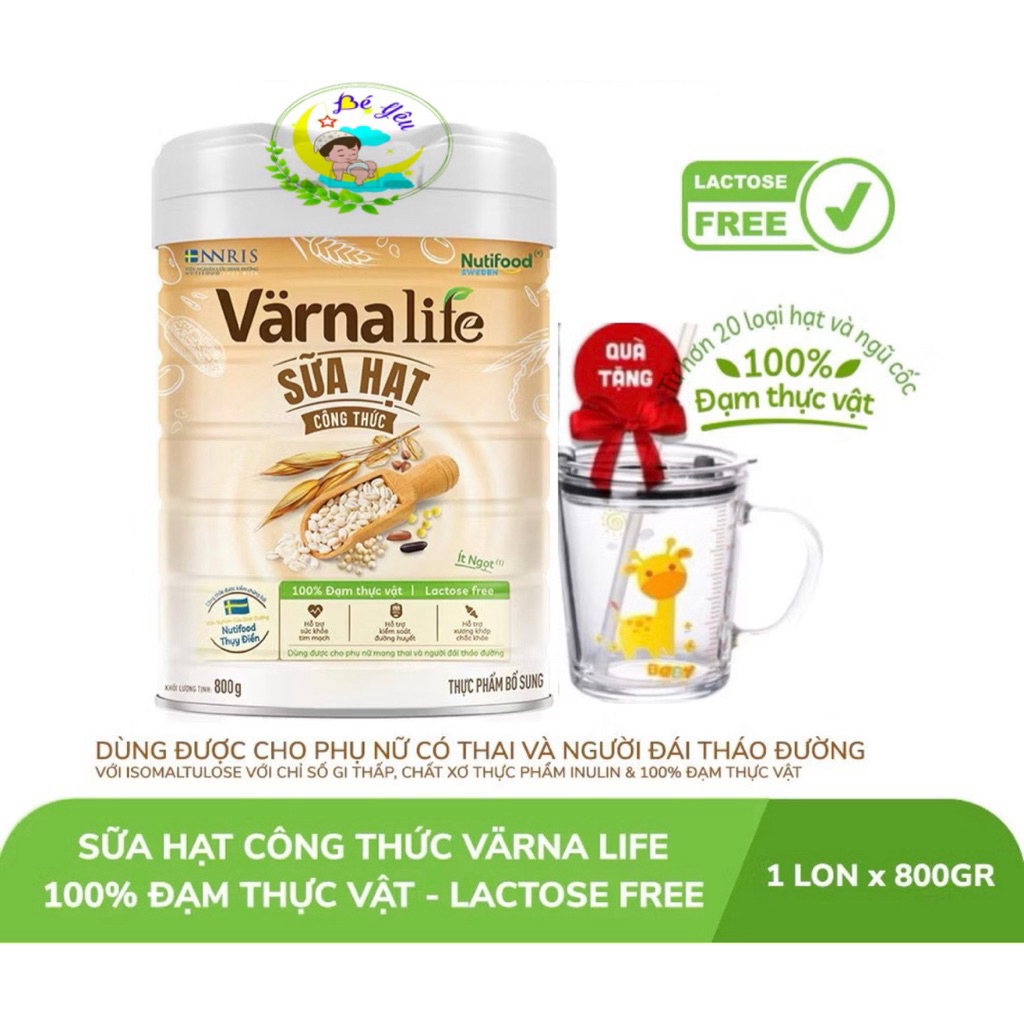 Sữa hạt công thức Varna Life Lon 800gr tặng ly | Shopee Việt Nam