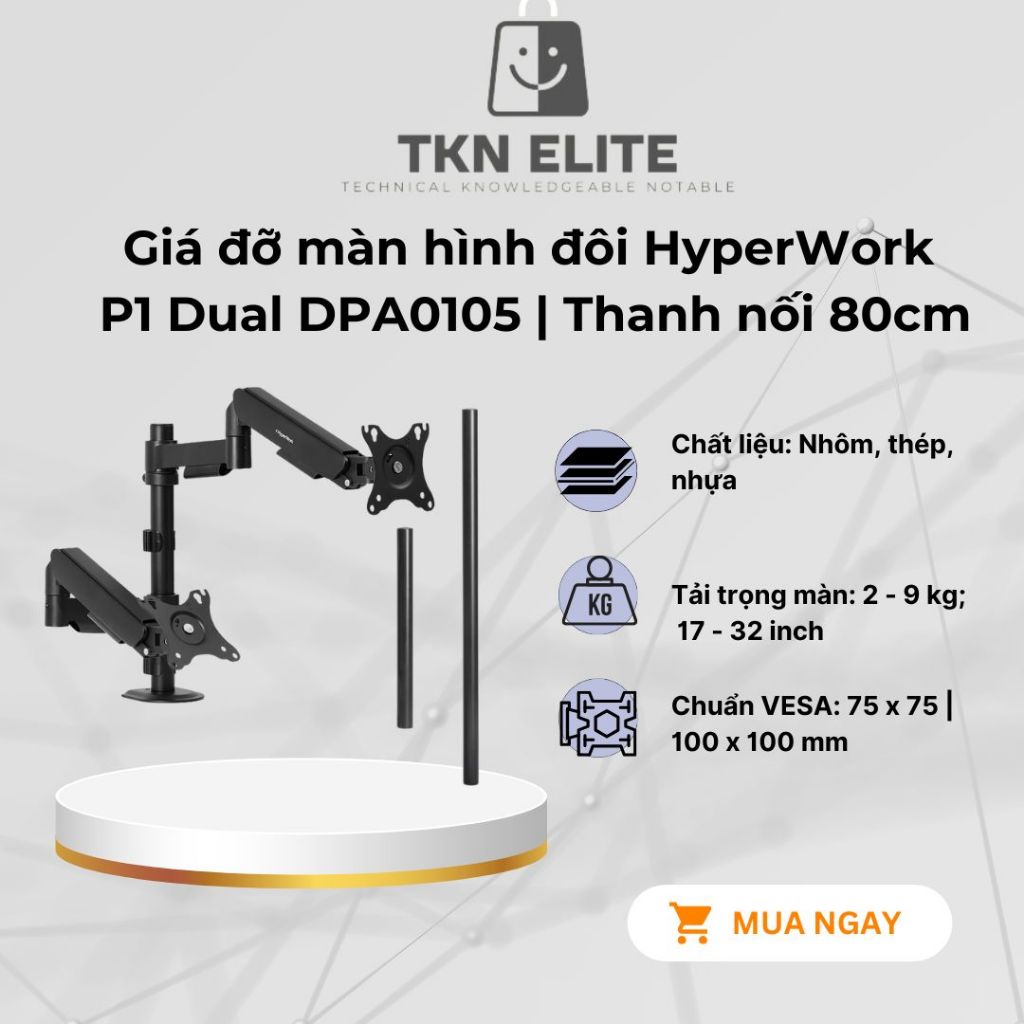 Giá Treo Màn Hình HyperWork Alpha P1 Dual 2025 | Treo Màn 22 - 32inch ...
