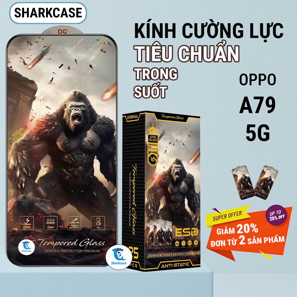 Kính cường lực Oppo A79 5g full màn chống bám vân tay bảo vệ màn hình ...