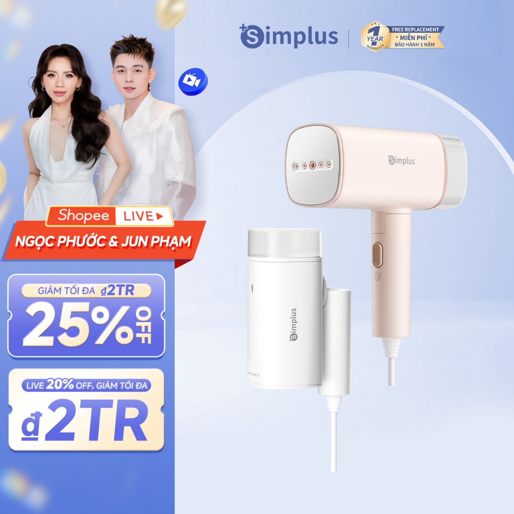 [14.7 LIVE] Simplus Bàn Ủi Hơi Nước Cầm Tay 180ml Công Suất Lớn 1200W GTJH020 - BH 1 Năm 1 Đổi 1 ...