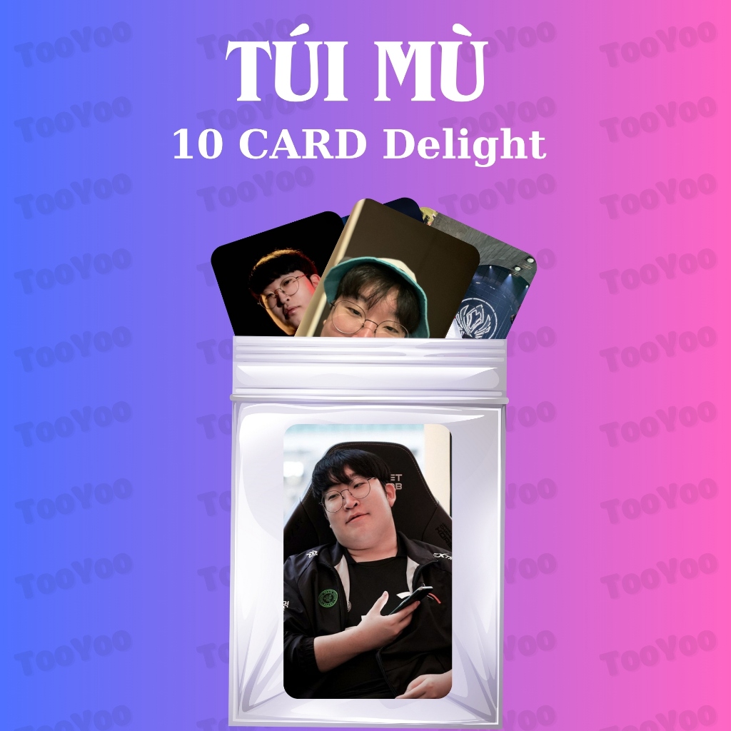 Túi mù gồm 10 card Delight esport HLE Hanwha life esport bo góc không ...