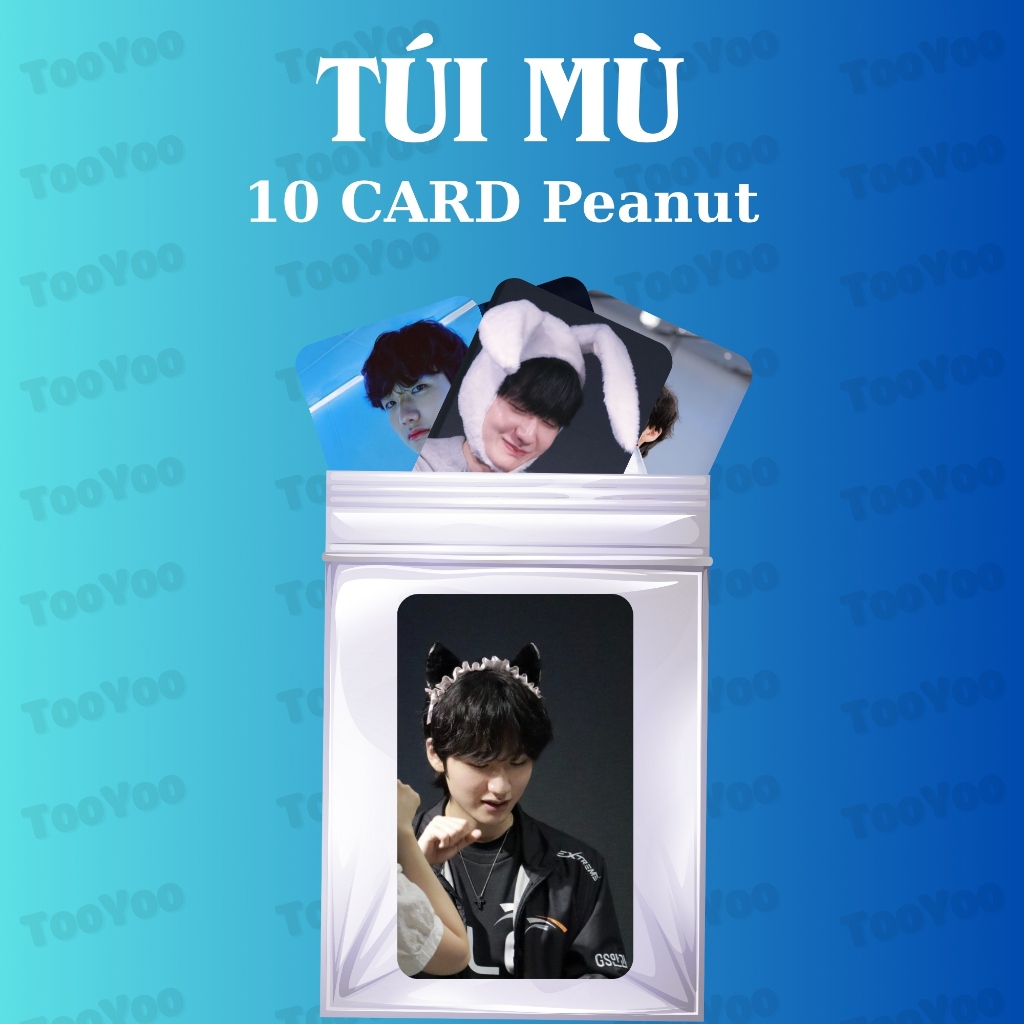 Túi mù gồm 10 card Peanut esport HLE Hanwha life esport bo góc không ...